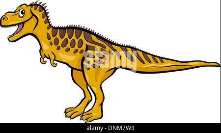 Cartoon Illustration of Tarbosaurus Dinosaur Reptile Species in ...