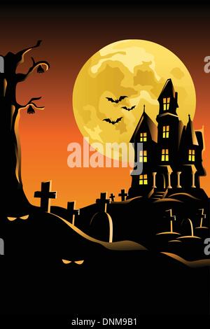 Halloween background vector illustration. Poster (flyer) template ...