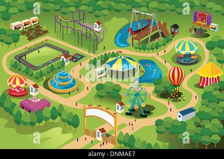 A map of fun park illustration Stock Vector Image & Art - Alamy