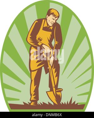 male farmer with shovel Stock Vector Image & Art - Alamy
