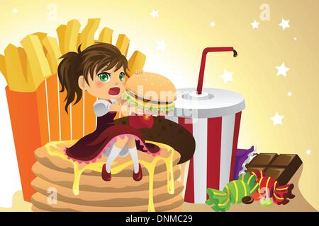 cartoon vector illustration of a junk food collection Stock Vector ...