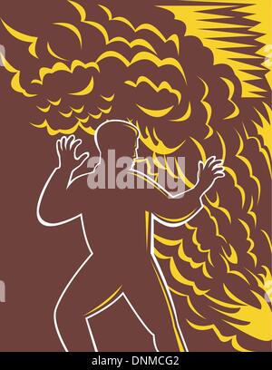scared man in fire Stock Vector Image & Art - Alamy