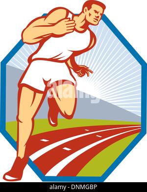 illustration of a track and field athlete running done in sketch ...