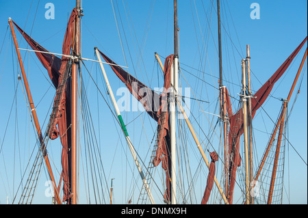thames barge masts Stock Photo - Alamy