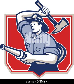 fireman with ax Stock Vector Image & Art - Alamy