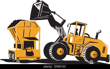Vector illustration of front-end loader at construction site Stock ...