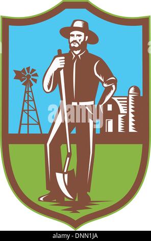 male farmer with shovel Stock Vector Image & Art - Alamy