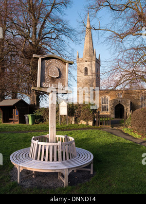 Sign outside the village of Egleton for the Rutland Water cycle route ...