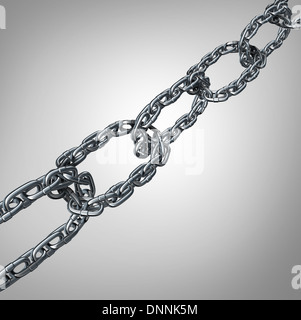 Connecting teams and connected group concept as many different ropes ...