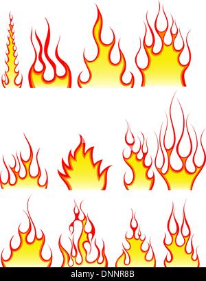 Set of different fire patterns for design use Stock Vector Image & Art ...