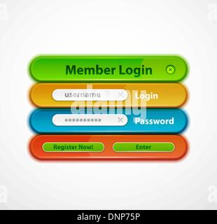 Striped colorful web login form, block style Stock Vector Image & Art ...