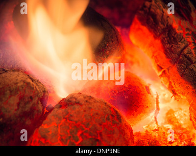 Multi fuel stove coal fire Stock Photo - Alamy