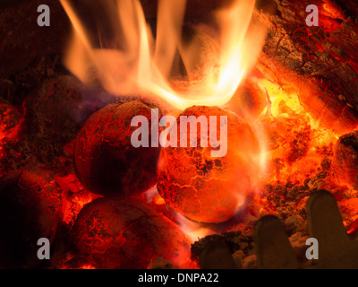 Multi fuel stove coal fire Stock Photo - Alamy