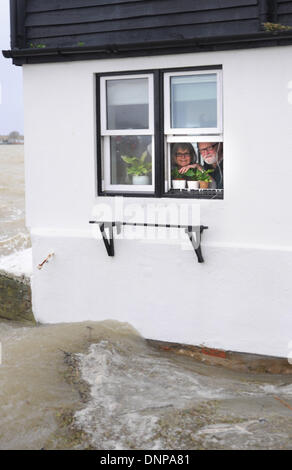 Geoff and Chris Howitt look out from their house at Shoreham by Sea ...