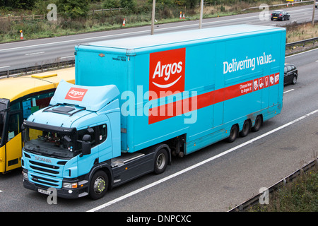 Argos delivery lorry on motorway Stock Photo - Alamy