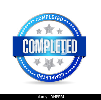 completed blue vintage isolated seal Stock Photo - Alamy