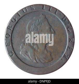 King George III Britannia Penny with the initials EP engraved onto the ...
