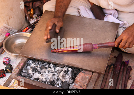 Making of Rajasthani lacquer bangles Jodhpur Rajasthan India Stock ...