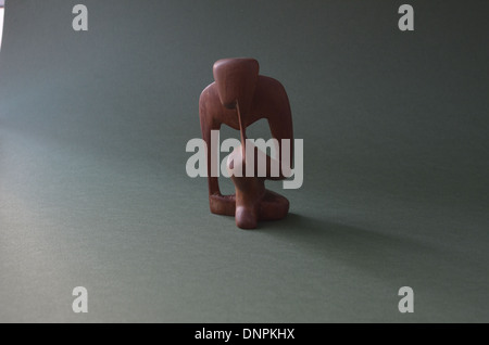 thinking man ,wood ,Sculpture Stock Photo - Alamy