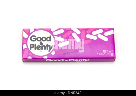 Good and Plenty, box of American candy sweets isolated on a white ...