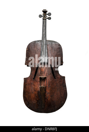 Images of the old vintage contrabass. Isolated on white background ...
