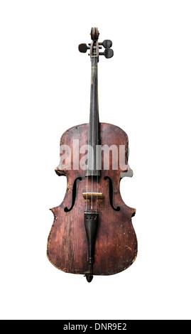 Images of the old vintage contrabass. Isolated on white background ...