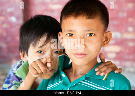 Young Burmese boys, Yangon, Myanmar Stock Photo - Alamy