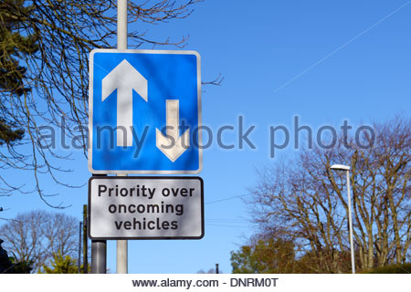 uk road sign priority over oncoming traffic ahead arrow arrow red and ...