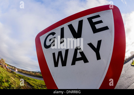 Stop and give way road sign on white background Stock Photo: 155549059 ...