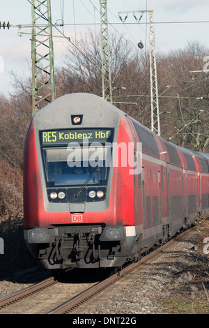 German Railways double-decker passenger train Cologne Germany Stock ...