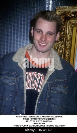 Apr. 5, 2001 - K21536JBB: TEEN PEOPLE AND MTV CELEBRATE.THE 25 HOTTEST ...