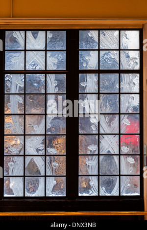 Rare Lalique windows, Art Nouveau rendered poppies and vines, Henri ...