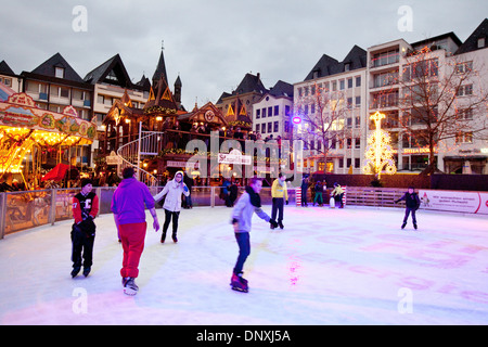 Ice Skating, Cologne Christmas Market, Cologne, Germany, Europe Stock ...