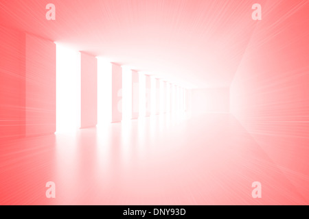 Bright red room with windows Stock Photo - Alamy