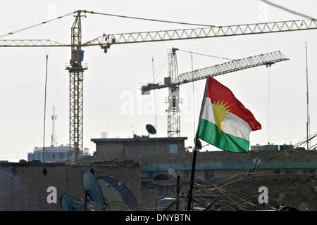 Jan 24, 2006; Arbil, IRAQ; A bus passes through crowded street within ...
