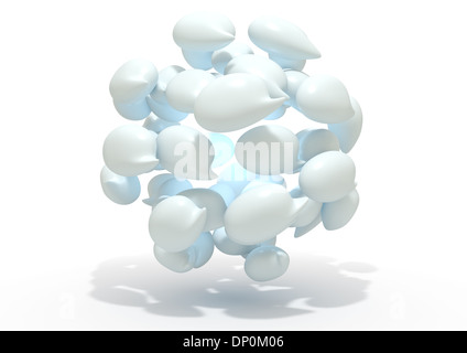 A sphere of glossy white speech bubbles son an isolated background- 3D ...