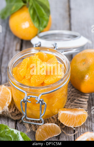 Some Canned Tangerines with fresh fruits Stock Photo - Alamy