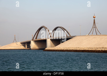 Sheikh Khalifa Bin Salman causeway Bridge in Manama, Kingdom of Bahrain ...