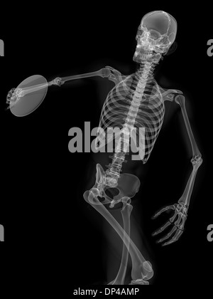 Skeleton throwing discus, artwork Stock Photo - Alamy