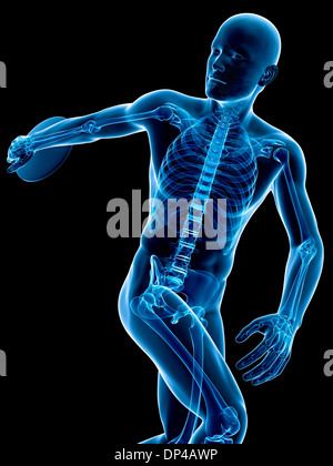 Skeleton throwing discus, artwork Stock Photo - Alamy