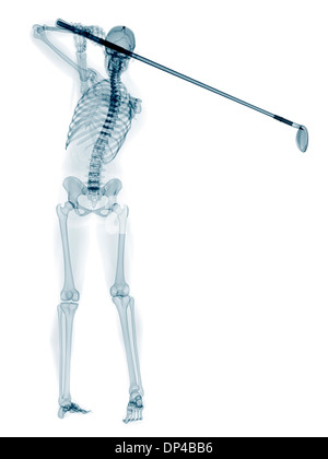 Skeleton playing golf, artwork Stock Photo - Alamy