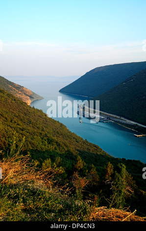 Luka Plomin Istria Croatia Adriatic sea Kvarner region gulf of Plomin ...
