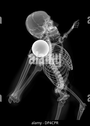 Skeleton throwing shot put, artwork Stock Photo - Alamy