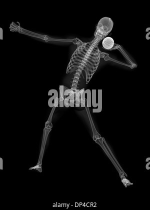 Skeleton throwing shot put, artwork Stock Photo - Alamy