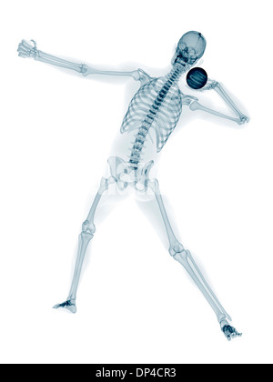 Skeleton throwing shot put, artwork Stock Photo - Alamy