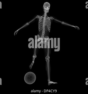 Skeleton playing football, artwork Stock Photo - Alamy