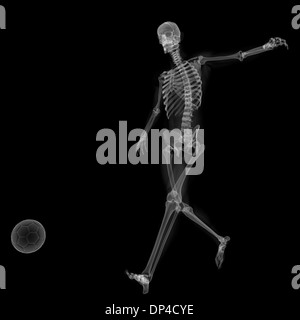 Skeleton playing football, artwork Stock Photo - Alamy