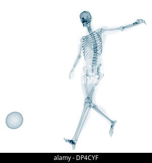 Skeleton playing football, artwork Stock Photo - Alamy