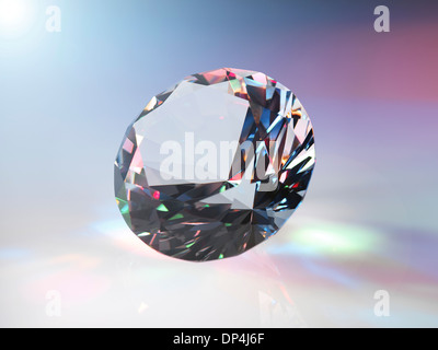 Diamond refracting light Stock Photo - Alamy