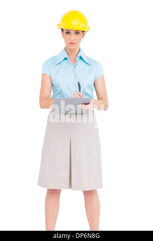Stern female architect Stock Photo - Alamy